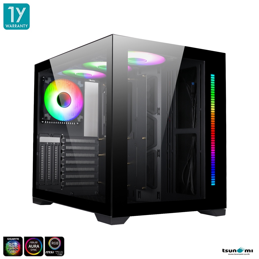 เคสคอมพิวเตอร์ Tsunami Vision IV Panorama ARGB Tempered Glass ATX Case ...