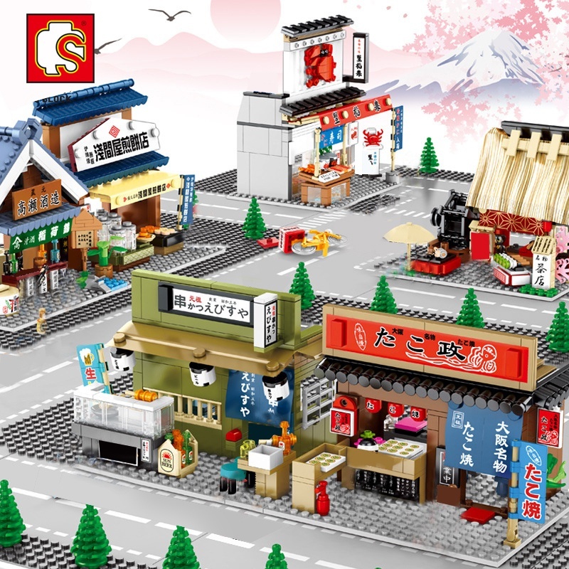 LEGO Sembo City Street View สถาปัตยกรรมอาหาร Shop ร้านค้าปลีกร้านอาหาร ...