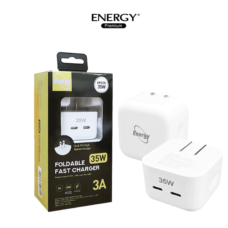 [NEWFEB23ลด10%]Energy Adapter Quick Charge HPD35W QC3.0 + PD 20W ...