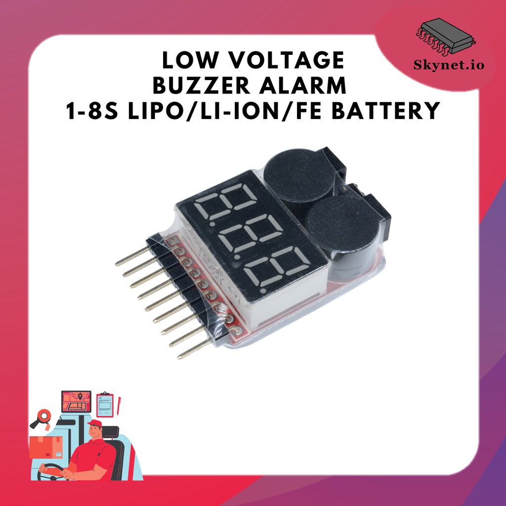 Low Voltage Buzzer Alarm 1-8S Lipo/Li-ion/Fe Battery Voltage 2IN1 ...