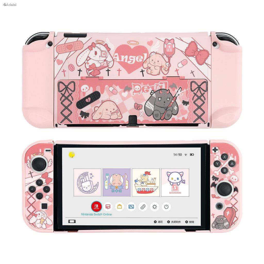 ส่งของที่กรุงเทพฯ♗∏[GeekShare™] เคส Nintendo Switch รุ่นปกติ / OLED Rabbit Angle Devil สกรีนลาย ...