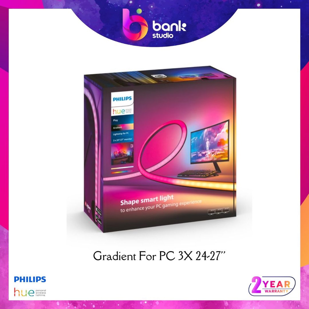 (ประกันศูนย์ 2ปี) ไฟเส้นติดจอมอนิเตอร์ Philips Hue Play Gradient ...