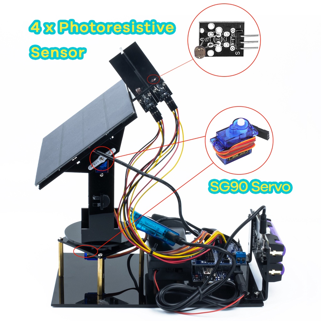 Lafvin ชุดระบบติดตามพลังงานแสงอาทิตย์ สําหรับโทรศัพท์มือถือ Arduino DIY ...