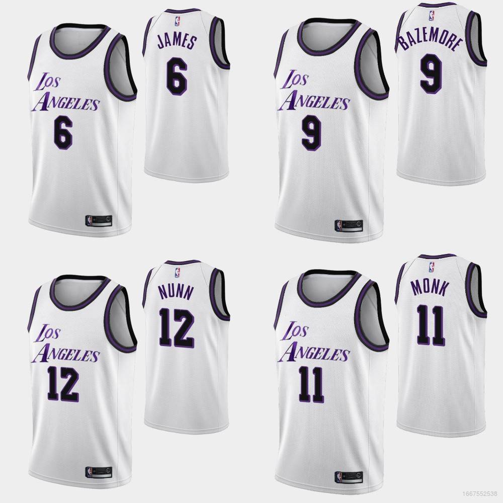 เสื้อกีฬาบาสเก็ตบอล ลายทีม Estar 22 23 NBA Jersey Lakers Nunn Bazemore ...