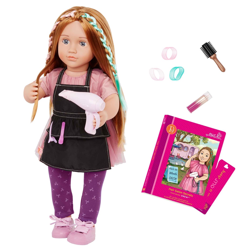 Our Generation DELUXE HAIR SALON DOLL W/ BOOK, DREW BD31334AZ | Shopee ...