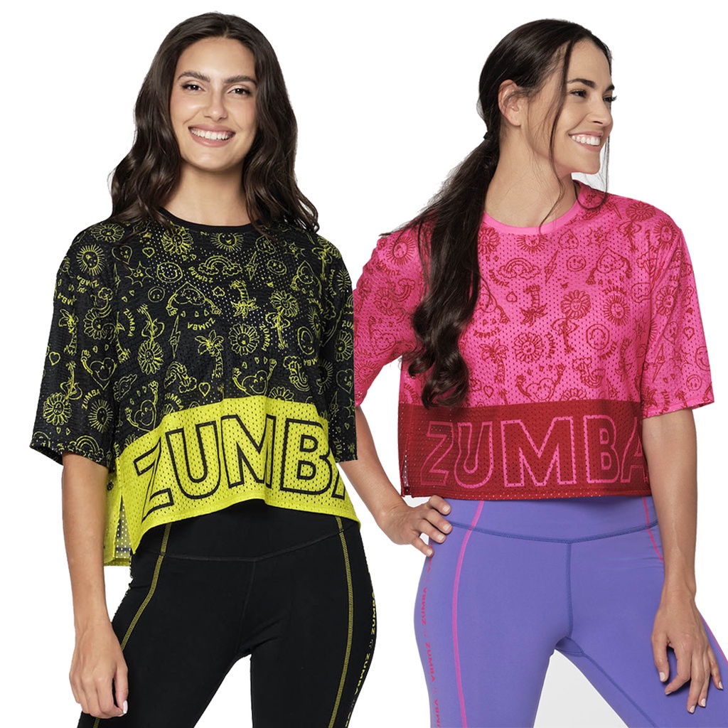 Zumba Mesh Boxy Crop Top (เสื้อครอปออกกำลังกายซุมบ้า) | Shopee Thailand