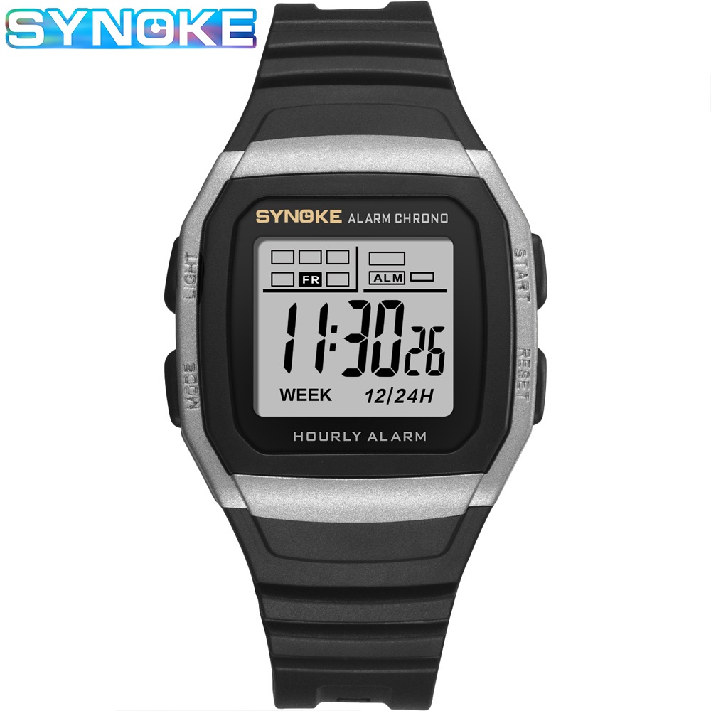 SYNOKE นาฬิกาข้อมือเป็นทางการ นาฬิกาข้อมือดิจิตอล LED สำหรับผู้ชาย นาฬิกาข้อมือ กันน้ำ นาฬิกา ...