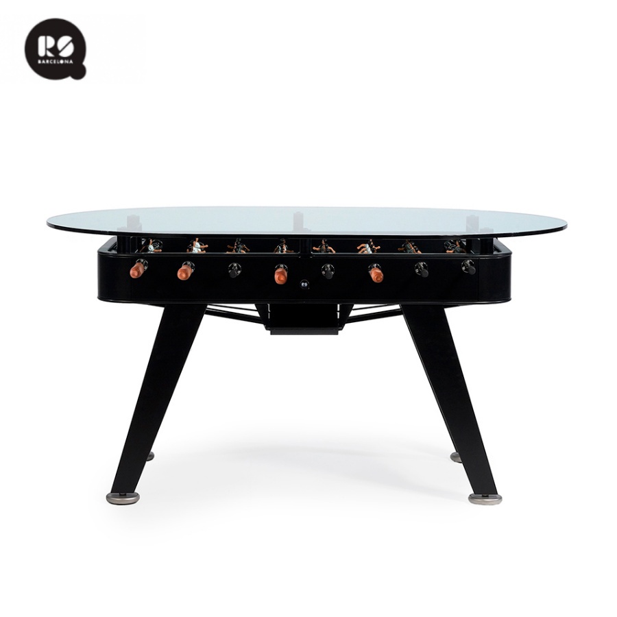RS Barcelona RS2 โต๊ะโกล์ โต๊ะฟุตบอล มีกระจกปิดด้านบน สีดำ Dining Foosball Table Black | Shopee ...