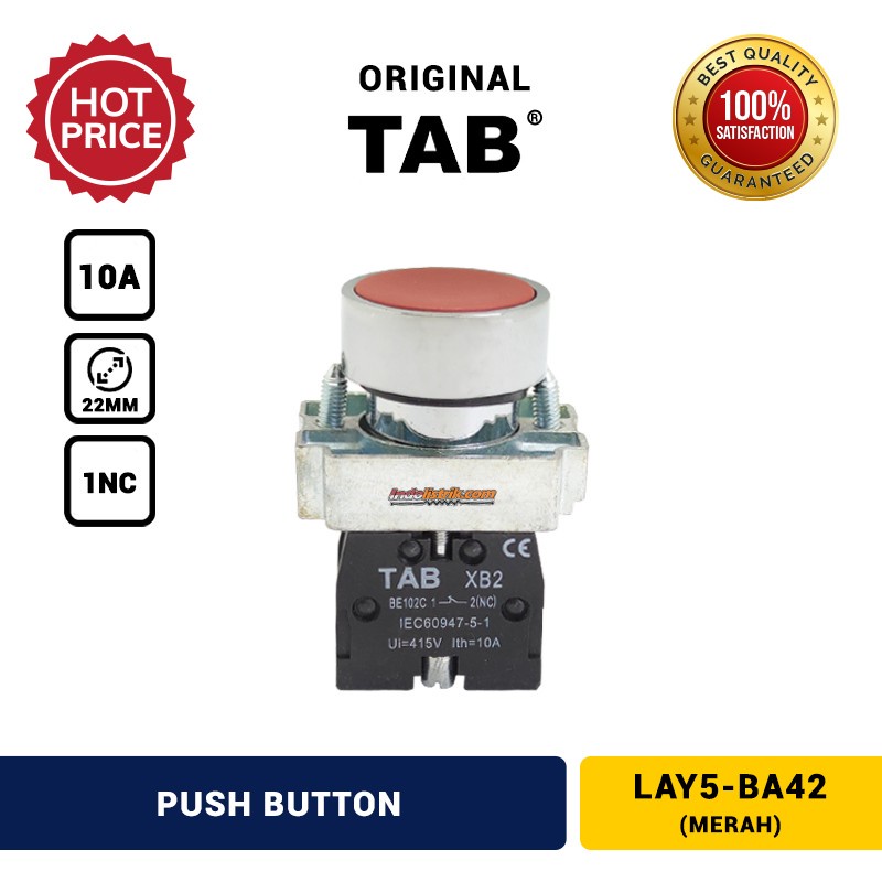 ปุ่มกด TAB LAY5-BA42 สีแดง | Shopee Thailand