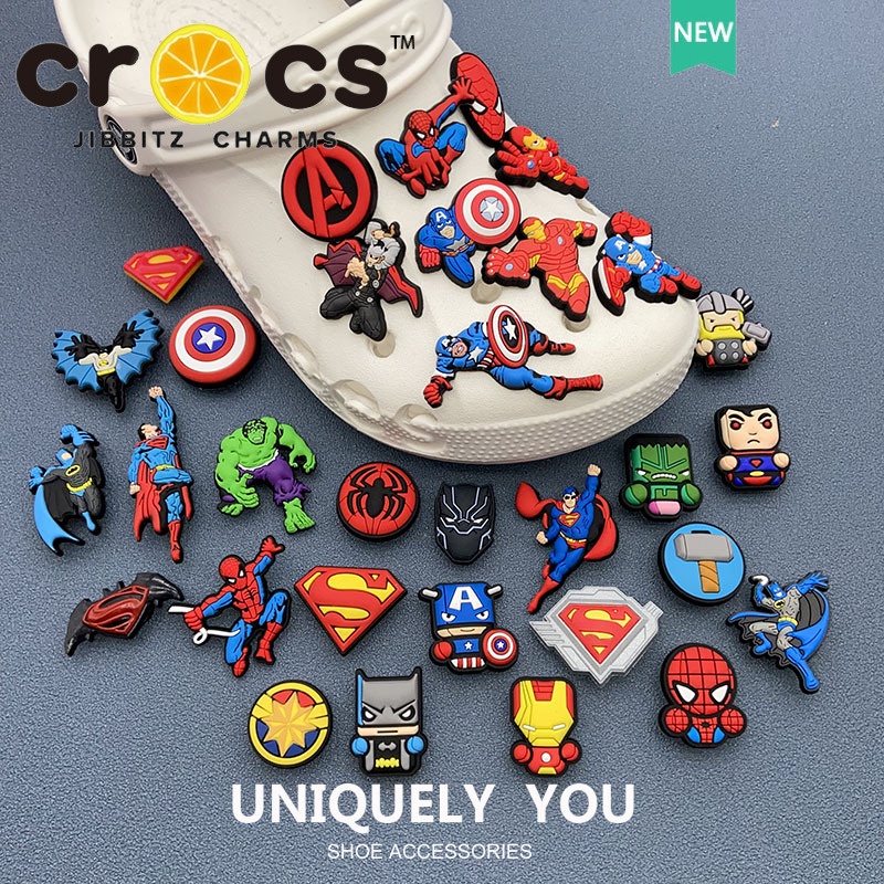 jibbitz crocs ของแทั Marvel Series กระดุมแป๊ก ลายดอกไม้ สําหรับตกแต่ง ...
