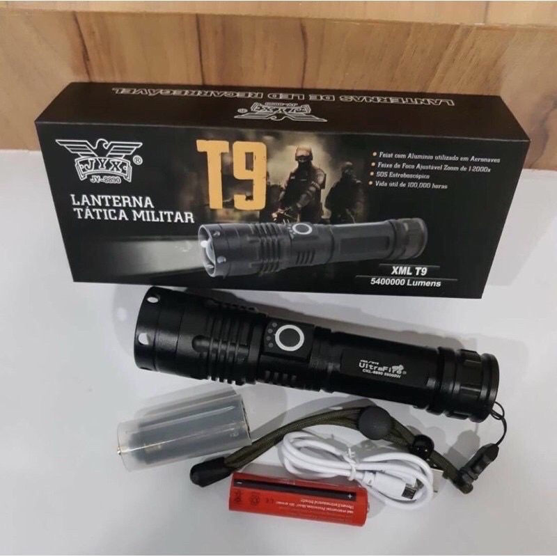 ไฟฉายแรงส ง ไฟฉายเด นป า ไฟฉาย Xml T9 8890 Usb Led Zoom Flashlight