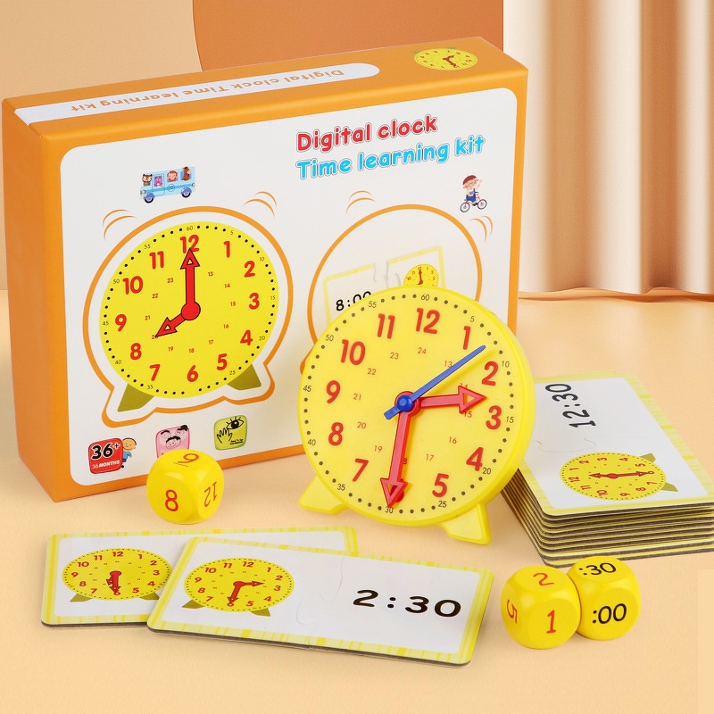 Digital Clock Time learning Kit นาฬิกาสอนเวลา รุ่นใหม่แถมการ์ดจับคู่บอก ...