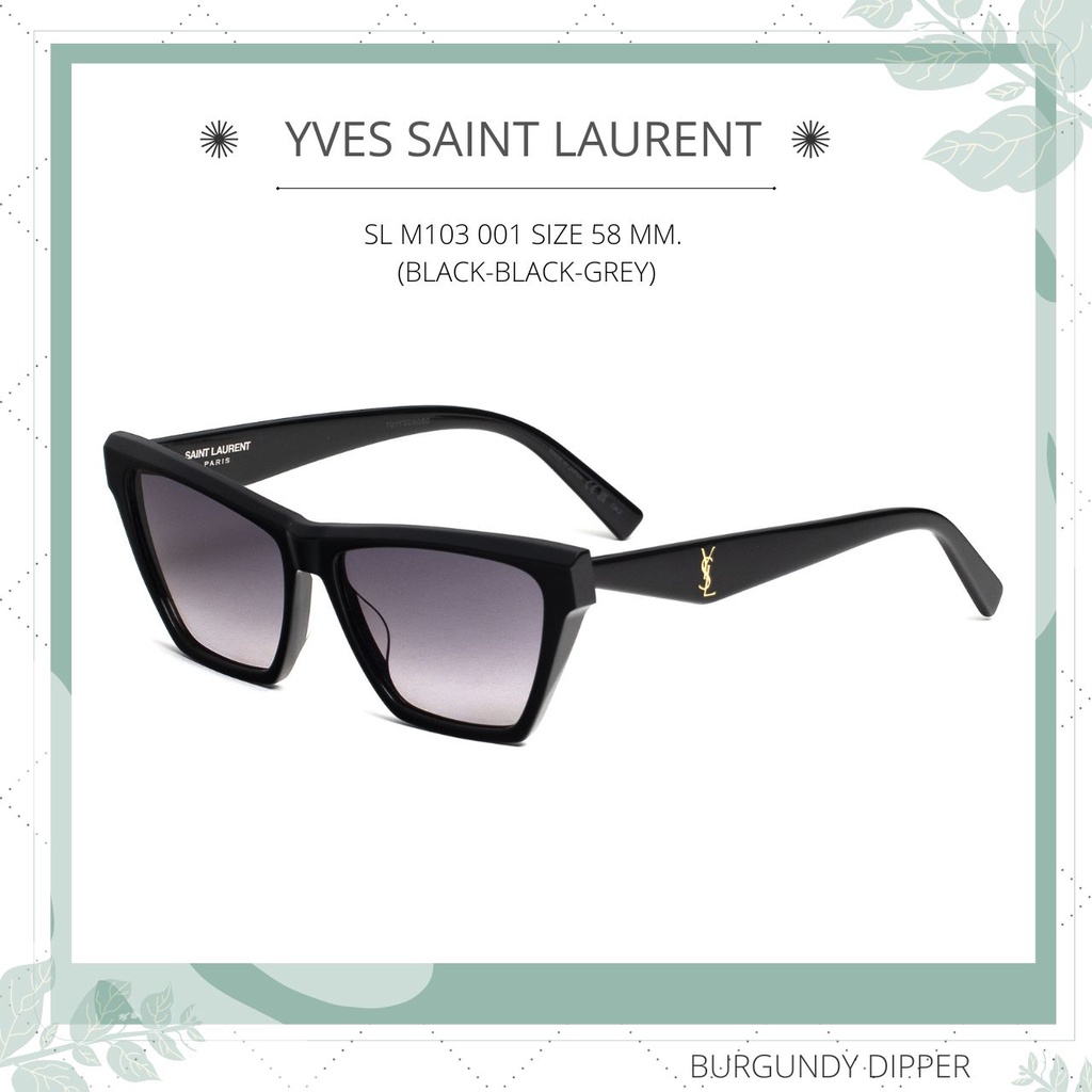 แว่นกันแดด YSL : SL M103 001 sz.58 (Black-Black-Grey) | Shopee Thailand