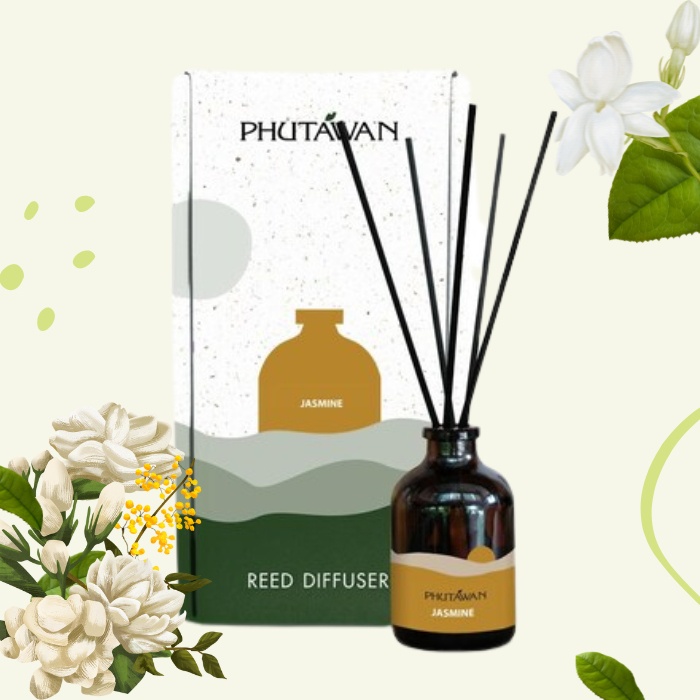 Jasmine Phutawan Reed Diffuser 50ml ก้านไม้หอมปรับอากาศภูตะวัน | Shopee Thailand