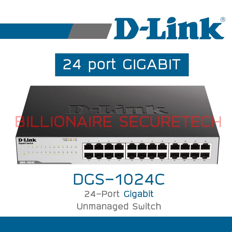 D-LINK DGS-1024C 24-Port Gigabit Unmanaged Switch BY BILLIONAIRE ...