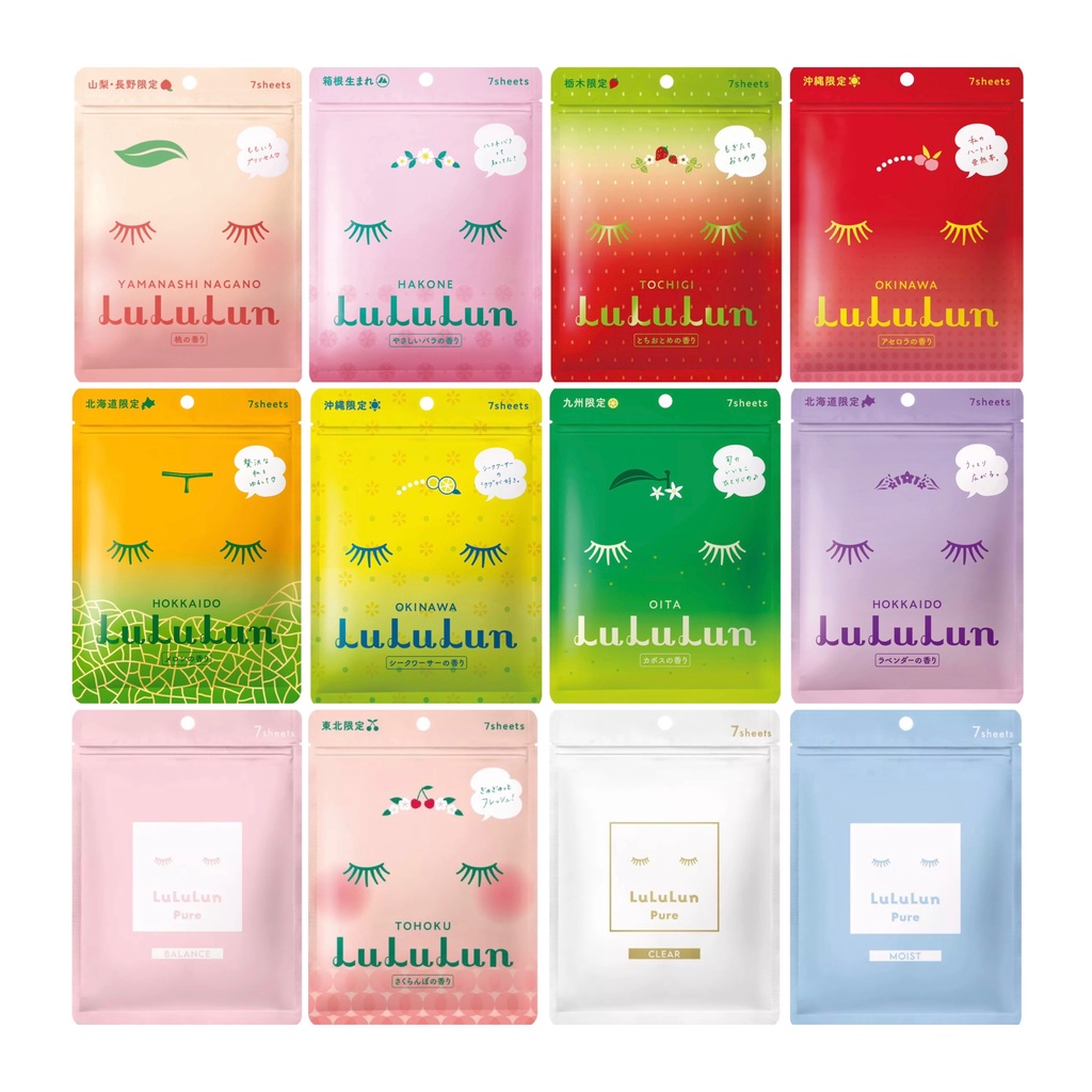 lululun mask moist balance 7 แผ่น มาส์กหน้า ลูลูลูน สูตรสตรอเบอร์รี่/สูตรมอย์สเจอไรซ์เซอร์ บาลาน ...