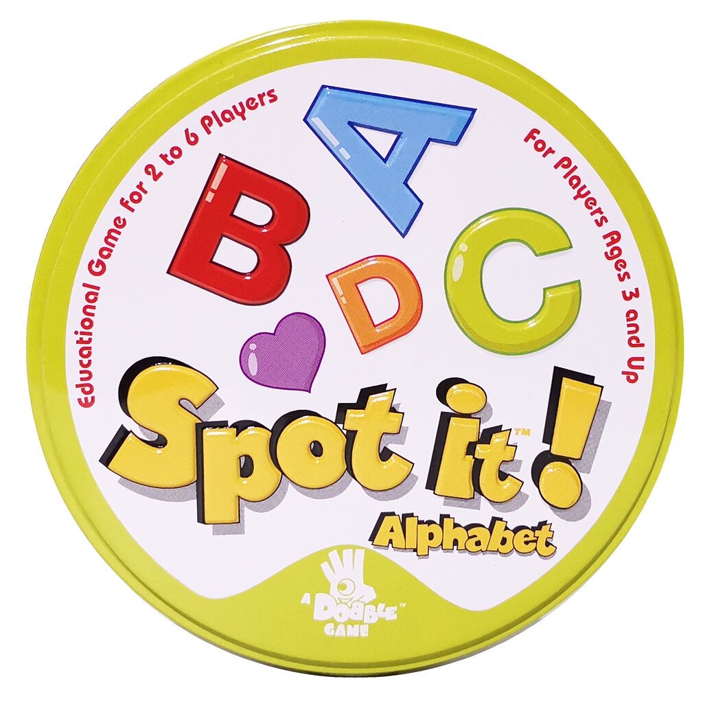 Game Card Spot it Alphabet ABC Dobble English For Kid Metal Box เกมจับ ...