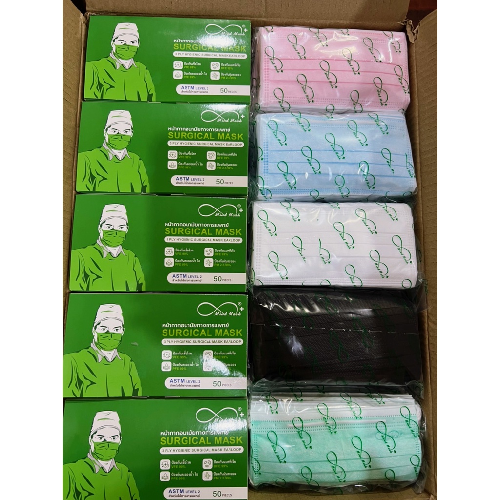 หน้ากากอนามัย!!งานไทย 3ชั้น Mind Mark เกรดโรงพยาบาล กล่องละ50ชิ้น 1 ...