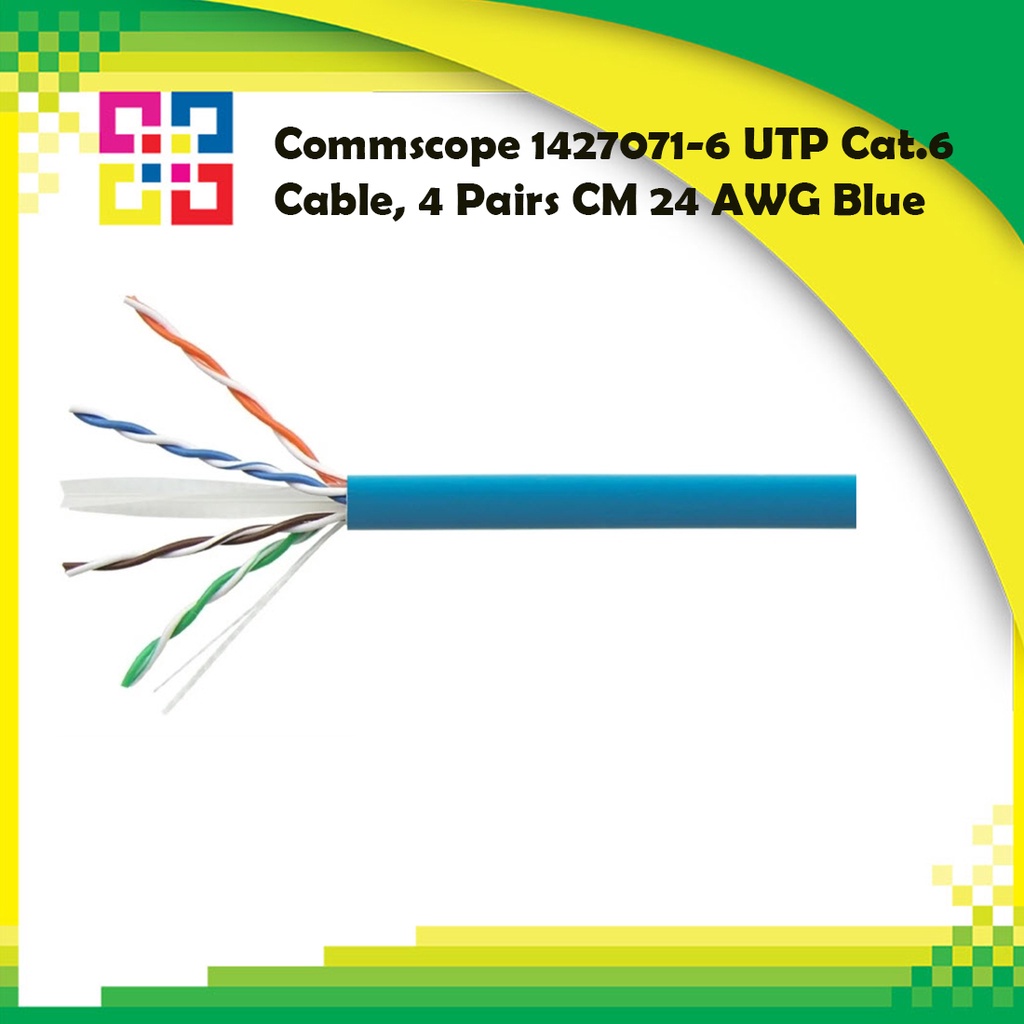 Commscope 1427071-6 UTP Cat.6 Cable, 4 Pairs CM 24 AWG Blue | Shopee ...