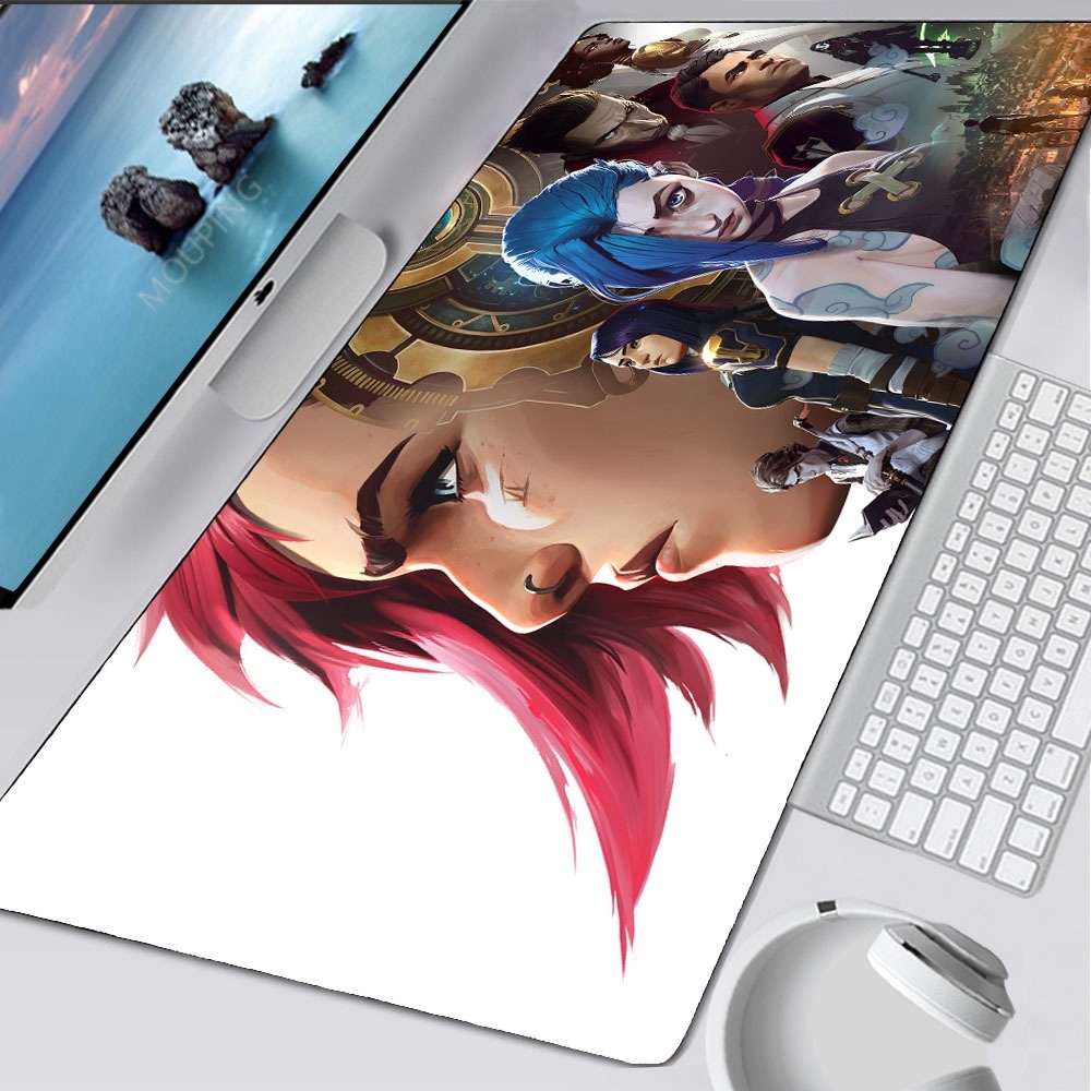 League of Legends Jinx Mat Mice Gaming Mouse Pad เย็บขอบเดสก์ท็อป Pad ...