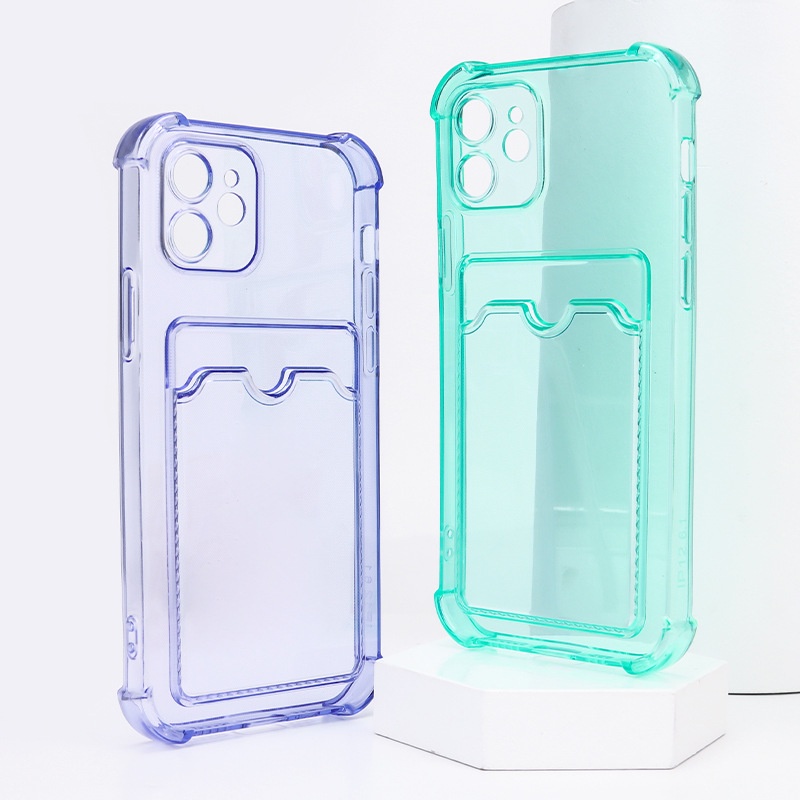Oppo โปร่งใส เคสมือถือทีพียู เคสโทรศัพท์พร้อมที่ใส่บัตร For Oppo A7 A3s