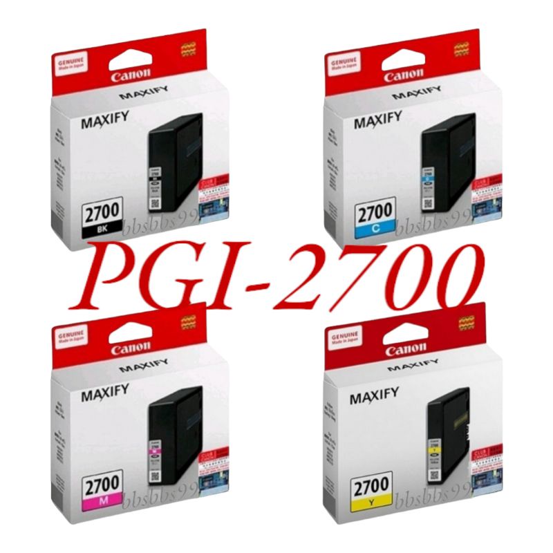 Canon PGI-2700Bk/C/M/Y #หมึกแท้ ใช้กับเครื่องง Cannon Maxify รุ่น ...