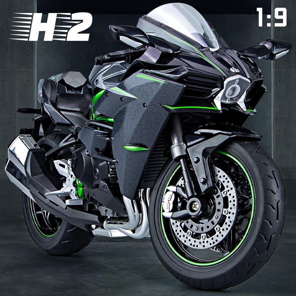 RUM1:9 Scale Kawasaki Ninja H2 รถรุ่น Light & Sound Effect รถDiecastของ ...
