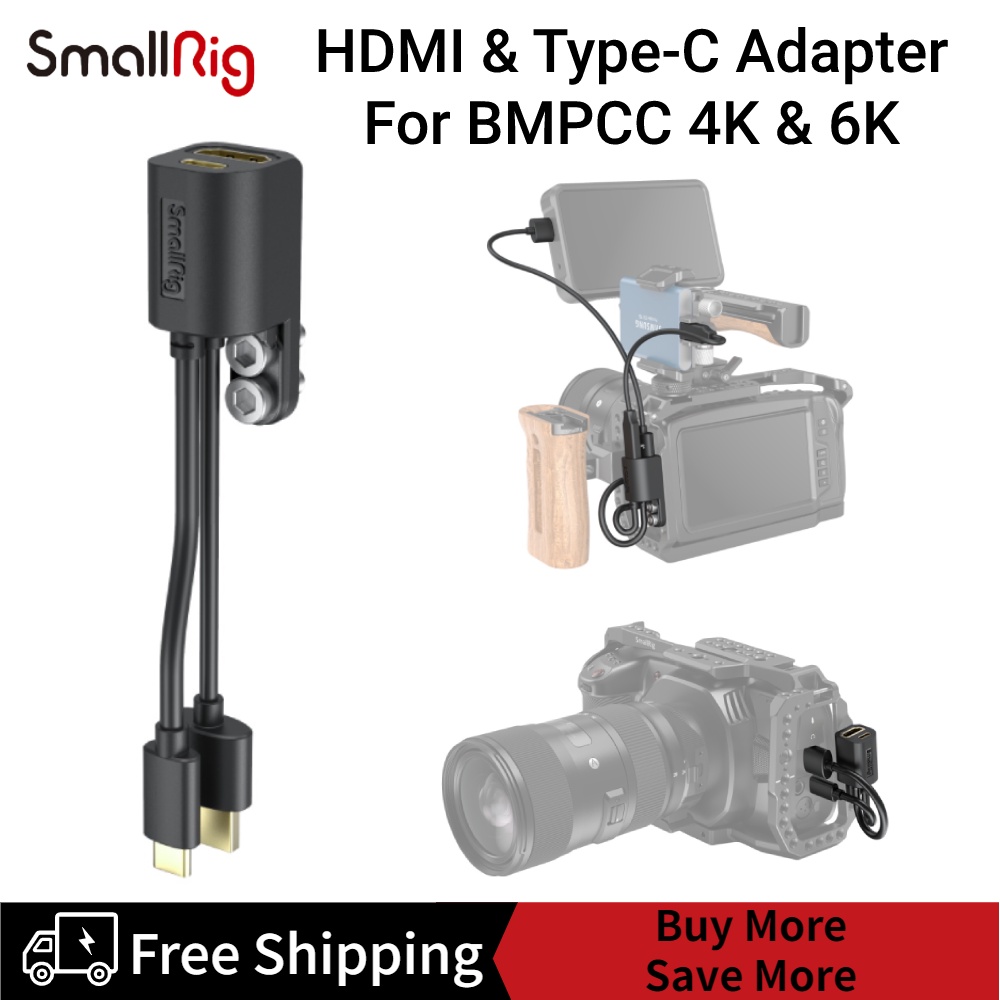 SmallRig HDMI & Type-C Adapter for BMPCC 4K & 6K Camera Cage 2960 ...