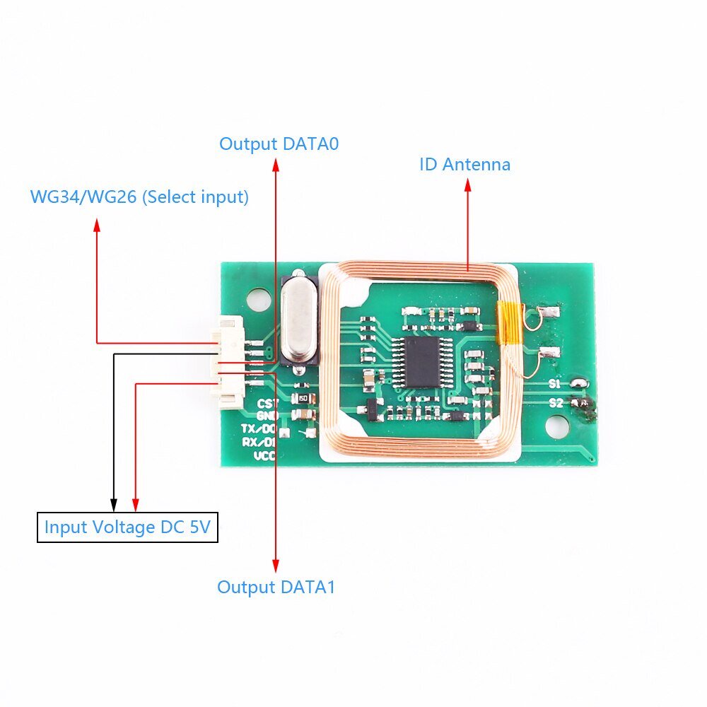 Ic+id RFID โมดูลเครื่องอ่านไร้สาย 13.56MHz 125KHz ความถี่คู่ Wiegand WG26 WG34 UART ID IC Card ...
