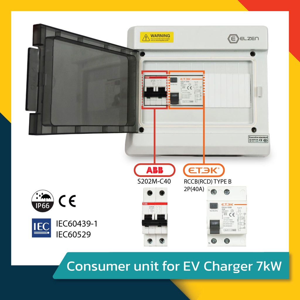 Consumer Set for EV Charger 7kW ตู้คอนซูมเมอร์สำหรับเครื่องชาร์จ EV ...