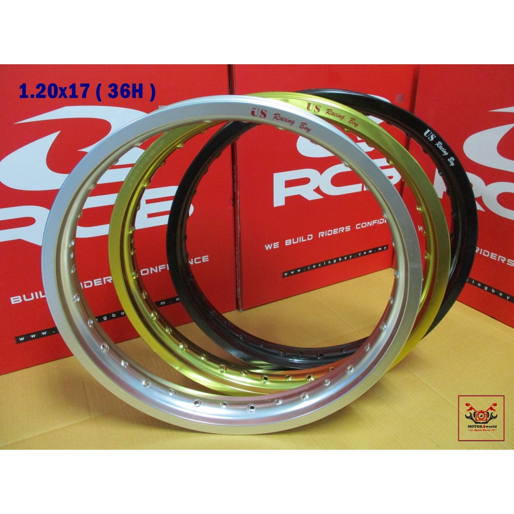 "RCB" size 1.20x17 ( 36H ) ALUMINIUM WHEEL (US Racing Boy) "GOLD ...