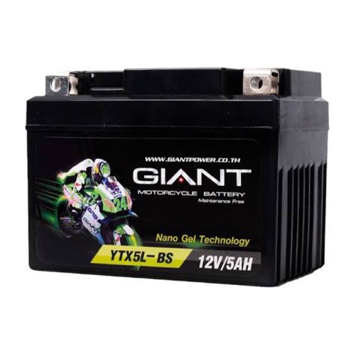 แบตเตอรี่ Gaint batteryไจแอนด์ YTX5L (12V/5AH) ใส่ Scoopy Mio wave ไฟ ...