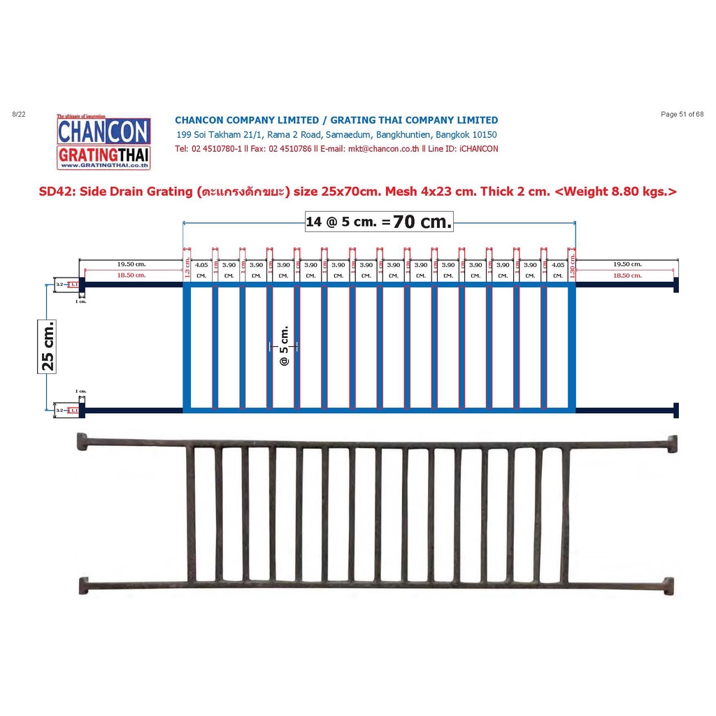 SD42 ตะแกรงดักขยะแยกเศษข้างฟุตบาท Leaf Trapper Safe Scupper Drainage ...