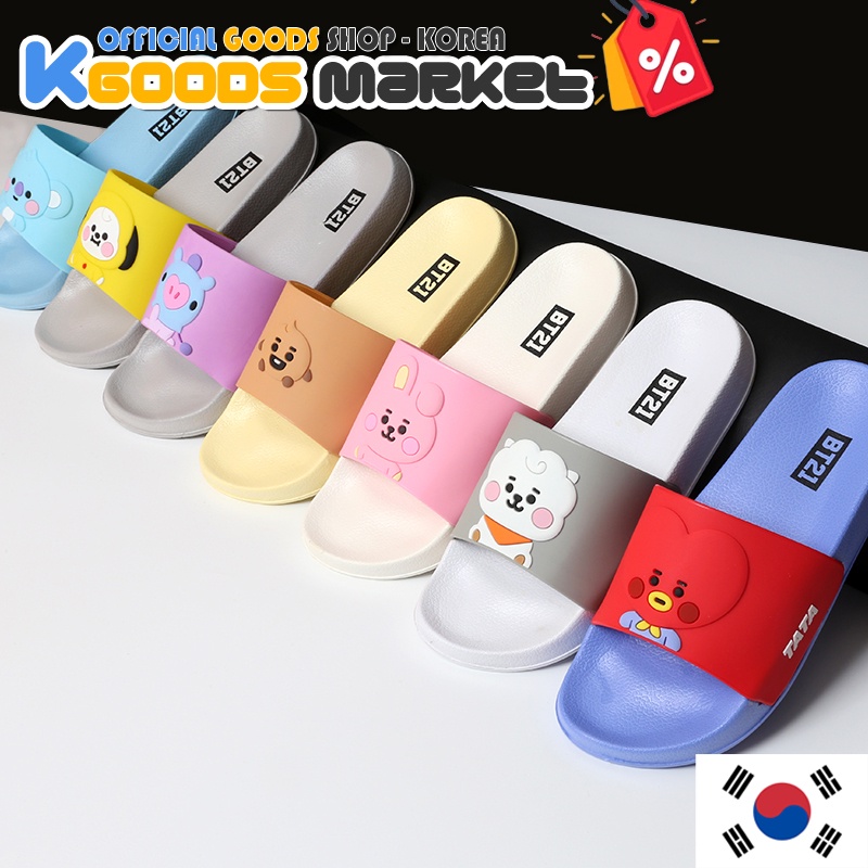 BTS BT21 Pastel Slipper ตัวละครตัวละครอย่างเป็นทางการ | Shopee Thailand
