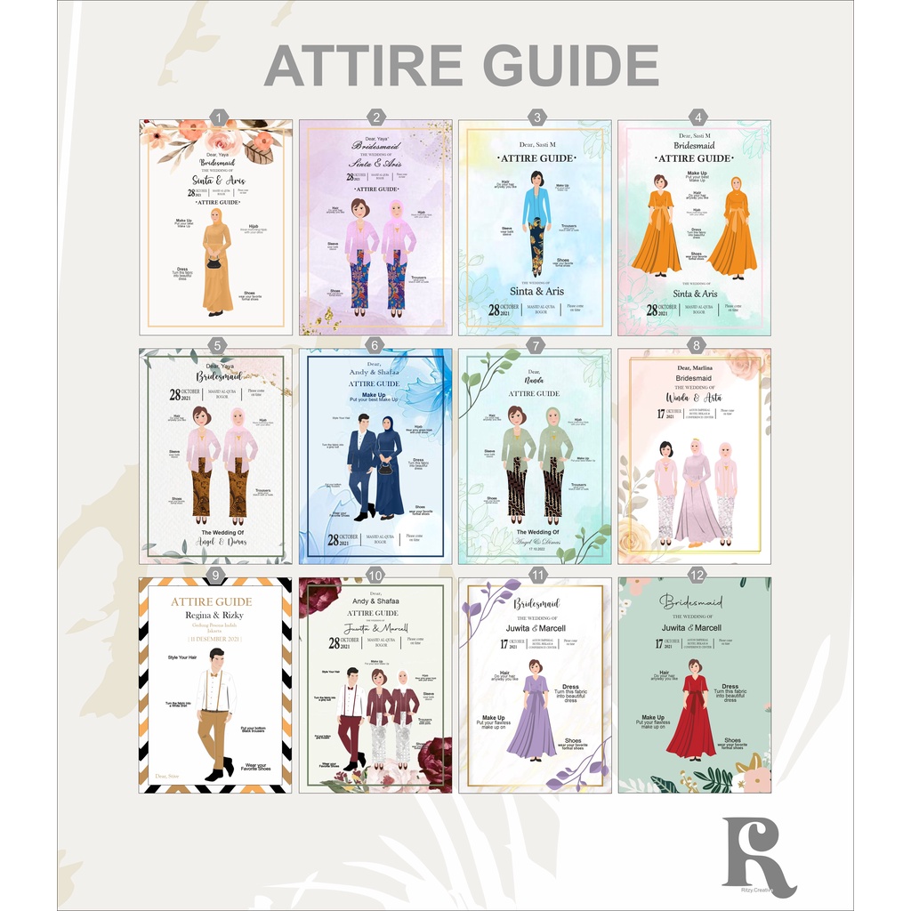 Attire GUIDE CARD 2 SIDES การ์ดเชิญตัวละครแบบกําหนดเอง [ไม่มี PO 3 วัน ...
