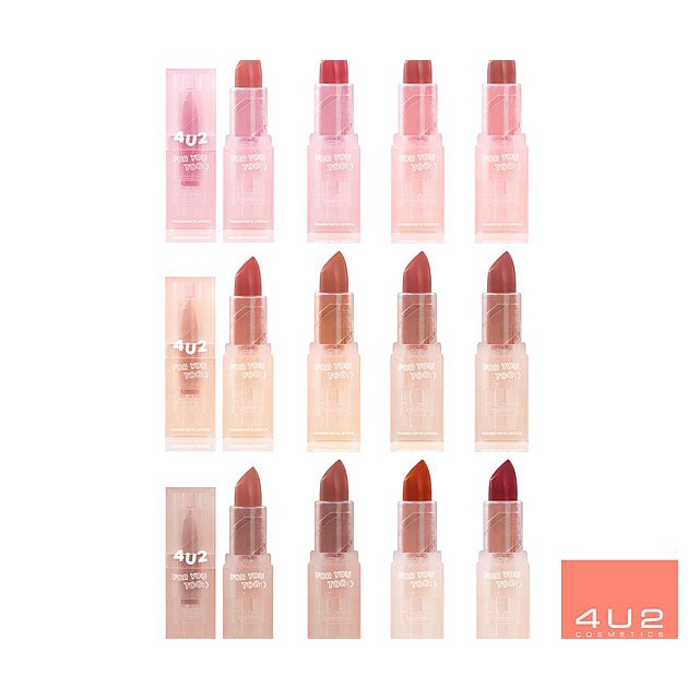 ของแท้/พร้อมส่ง 4U2 Powder Matte Lipstick โฟร์ยูทู ลิปสติกเนื้อแป้ง ...