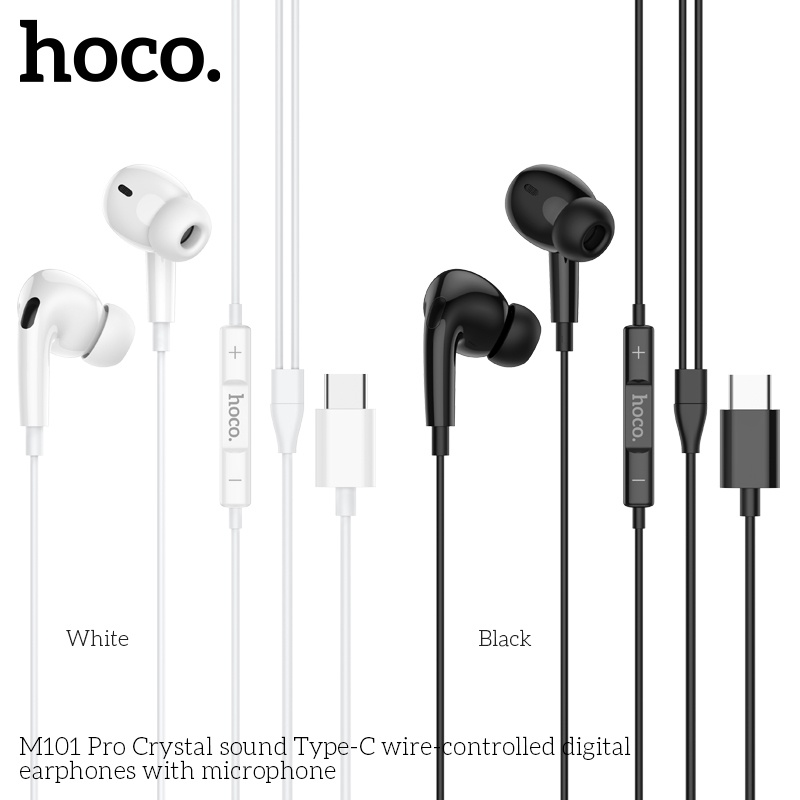 Hoco M101 Pro หูฟัง พร้อมไมค์ คุยสายได้ แจ็ค Type-C / 3.5mm มีปุ่ม ...