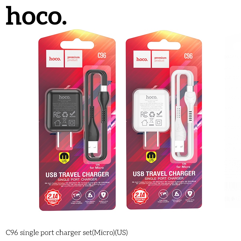 Hoco C96 ชุดชาร์จ หัวชาร์จ 1 พอร์ต + สายชาร์จ มีทุกหัวให้เลือก ชาร์จ ...