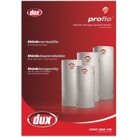 DUX เครื่องทำน้ำร้อนชนิดหม้อต้ม(Single Element) รุ่นProflo_T1 ขนาด 80 ...