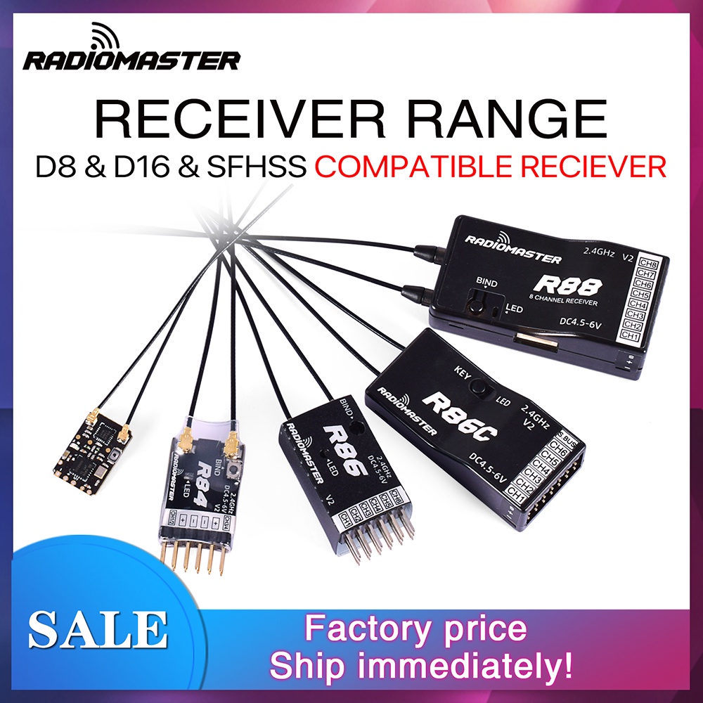 ต้นฉบับRadiomaster R81 -88 V2 SBUS Nano R81 R84 R86 R86C R88 4CH 6CH ...