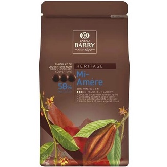 ช็อคโกแลตแท้ Cacao Barry Dark chocolate 58% แบรี่ช็อกโกแลต CACAO BARRY ...