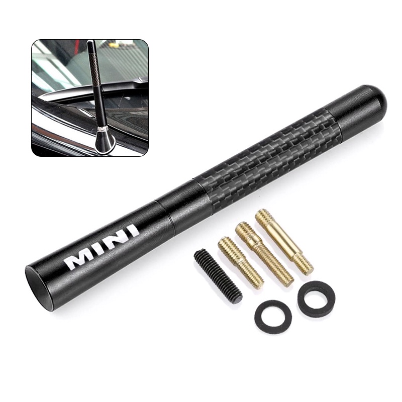 For Mini Car Roof Antenna Universal Decoration Carbon Fiber Aerial R55 ...