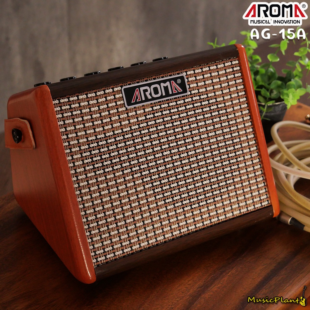 Aroma รุ่น AG-15Aแอมป์กีตาร์โปร่ง เล่นกีตาร์ + ร้องไมค์โครโฟน | Shopee Thailand