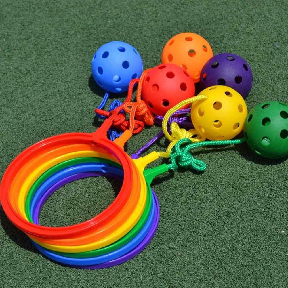 Seedopia Sport Swing Ball for kids Rainbow Colors Skip Ball for kid Toy ...
