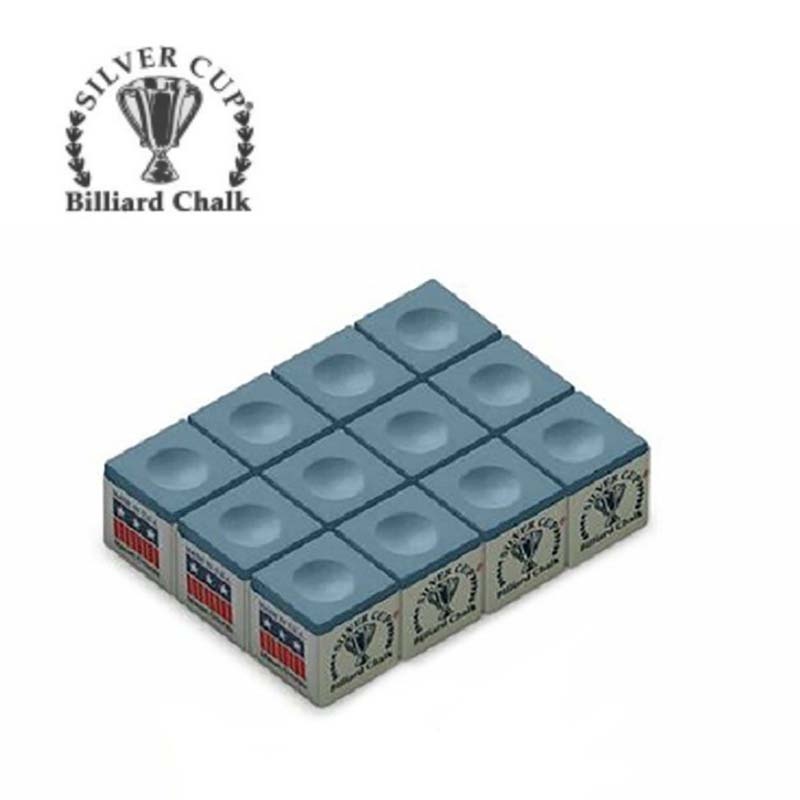 Silver Cup ชอล์กฝนหัวคิวซิลเวอร์คัพสีเพาเดอร์บลู กล่อง 12 ก้อน Billiard ...