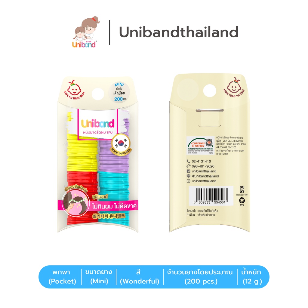 Uniband หนังยางรัดผม ไม่กินผม ไม่ดีดขาดง่าย TPU Mini Size : Wonderful ...