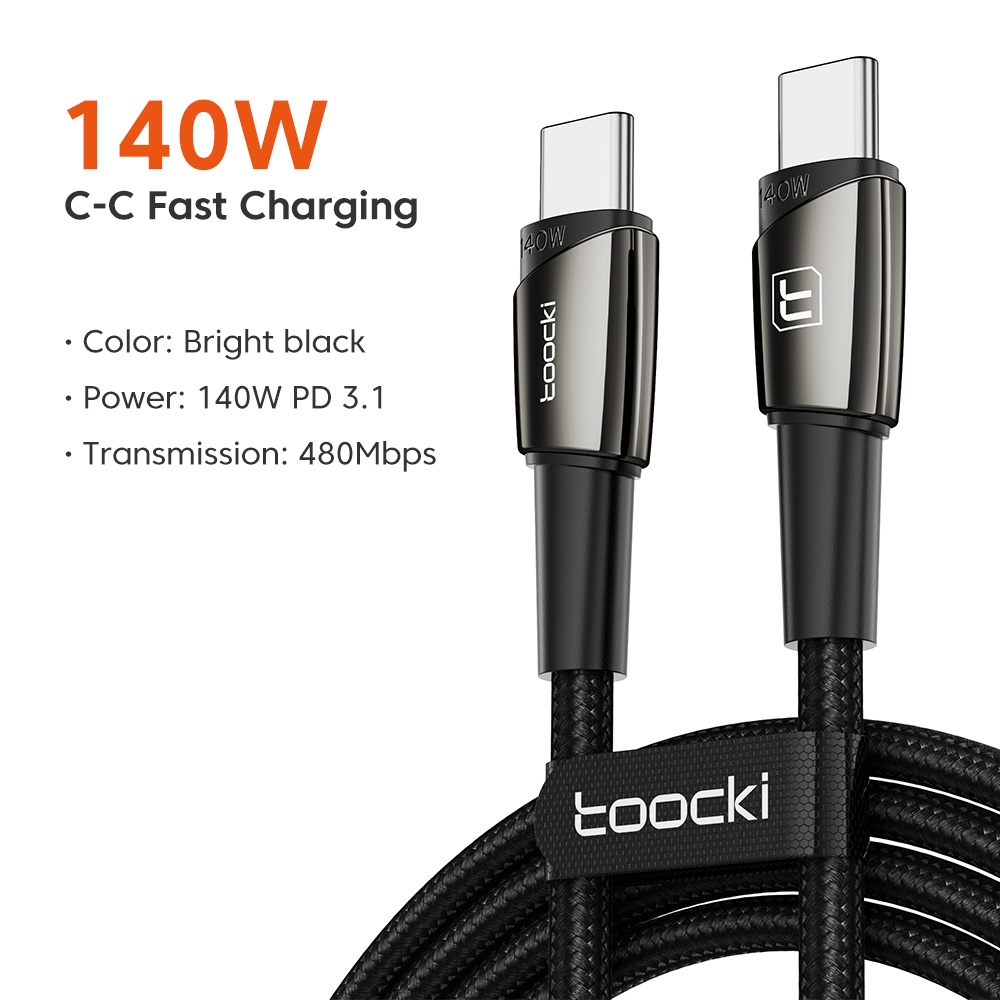 Toocki 140w PD USB C เป็น Type C สายชาร์จเร็ว สายเคเบิลข้อมูล | Shopee ...