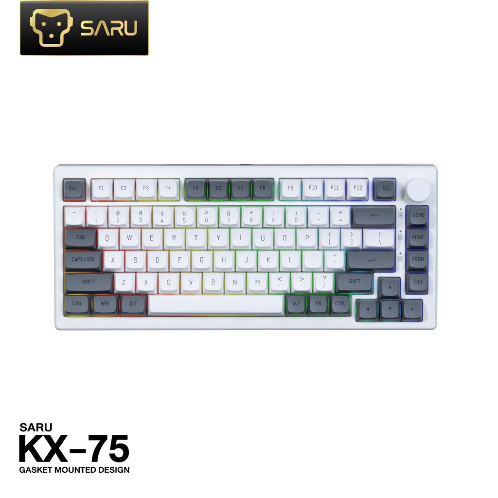 [รับประกัน 1 ปี] SARU SPACE คีย์บอร์ดเกมมิ่ง KX-75 Full custom GASKET MOUNTED DESIGN พร้อม ...