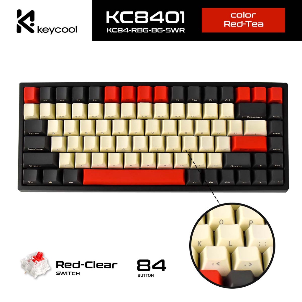 Keycool KC84 RGB คีย์บอร์ดเกมมิ่ง มีไฟ Red switch / Brown switch 84ปุ่ม ...