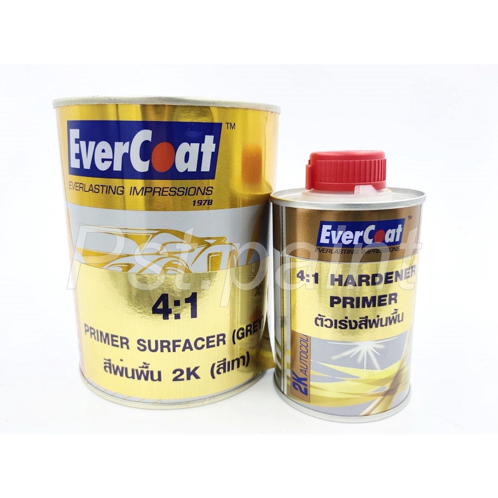สีรองพื้น 2K EverCoat สีรองพื้นรถยนต์ อะคริลิค 2 k (4:1) แห้งเร็วเก็บ ...